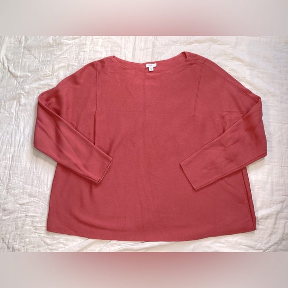 J. Jill | Sweaters | Jjill Boxy Drop Shoulder Sweater Lace Up Back Boat ...